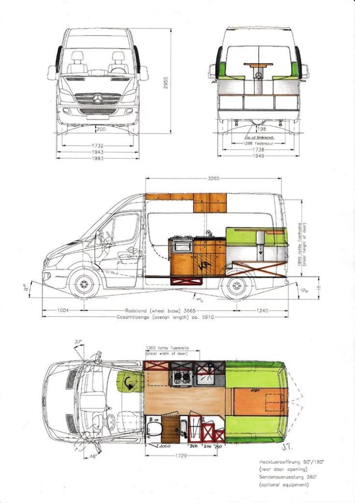 Medidas de la Furgoneta Mercedes-Benz Sprinter | Casas Rodantes